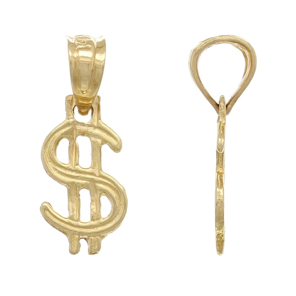 14k Yellow Gold Money Dollar Sign Charm Pendant 0.4 gram | eBay