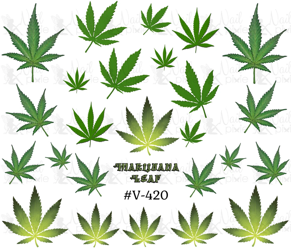 Weed Leaf Nail Art