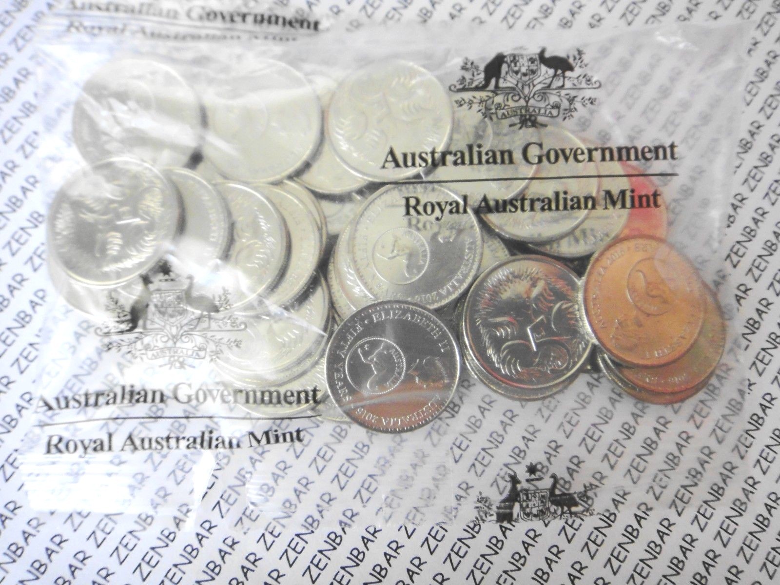 2016 CHANGEOVER 5c Five Cent Unc Coins RAM Bag 40 COINS VERY LOW ...