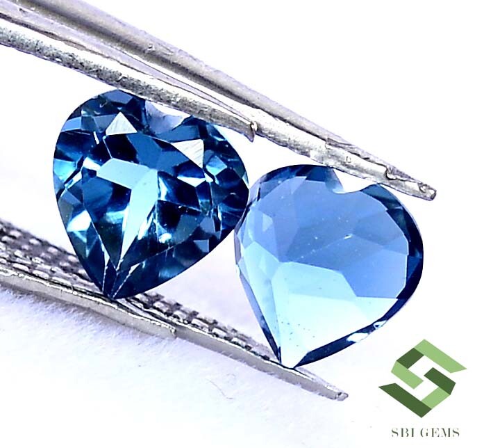 5x5 mm To 8x8 mm Natural London Blue Topaz Heart Shape Pair Loose ...