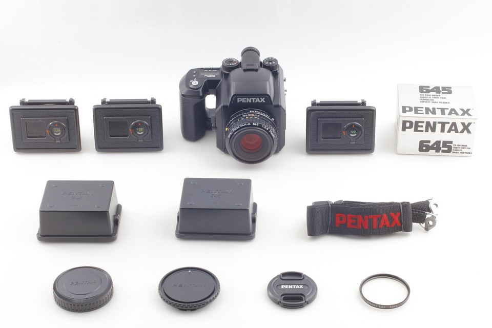 3 Film Back [ MINT ] Pentax 645N Film Camera SMC A 75mm F2.8 Lens 120 ...