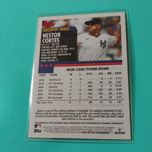 2024 Topps Archives NESTOR CORTEZ On Card Auto #00FF-NC YANKEES | eBay