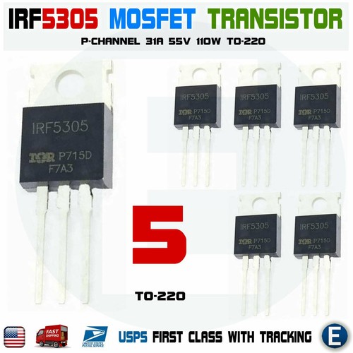 5PCS IRF5305 IRF5305PBF Mosfet Transistor P-Channel 31A 55V 110W TO-220 ...