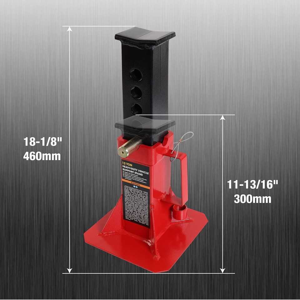 Torin ATZ120005B Heavy Duty Pin Style Adjustable Height Jack Stands, 12 ...