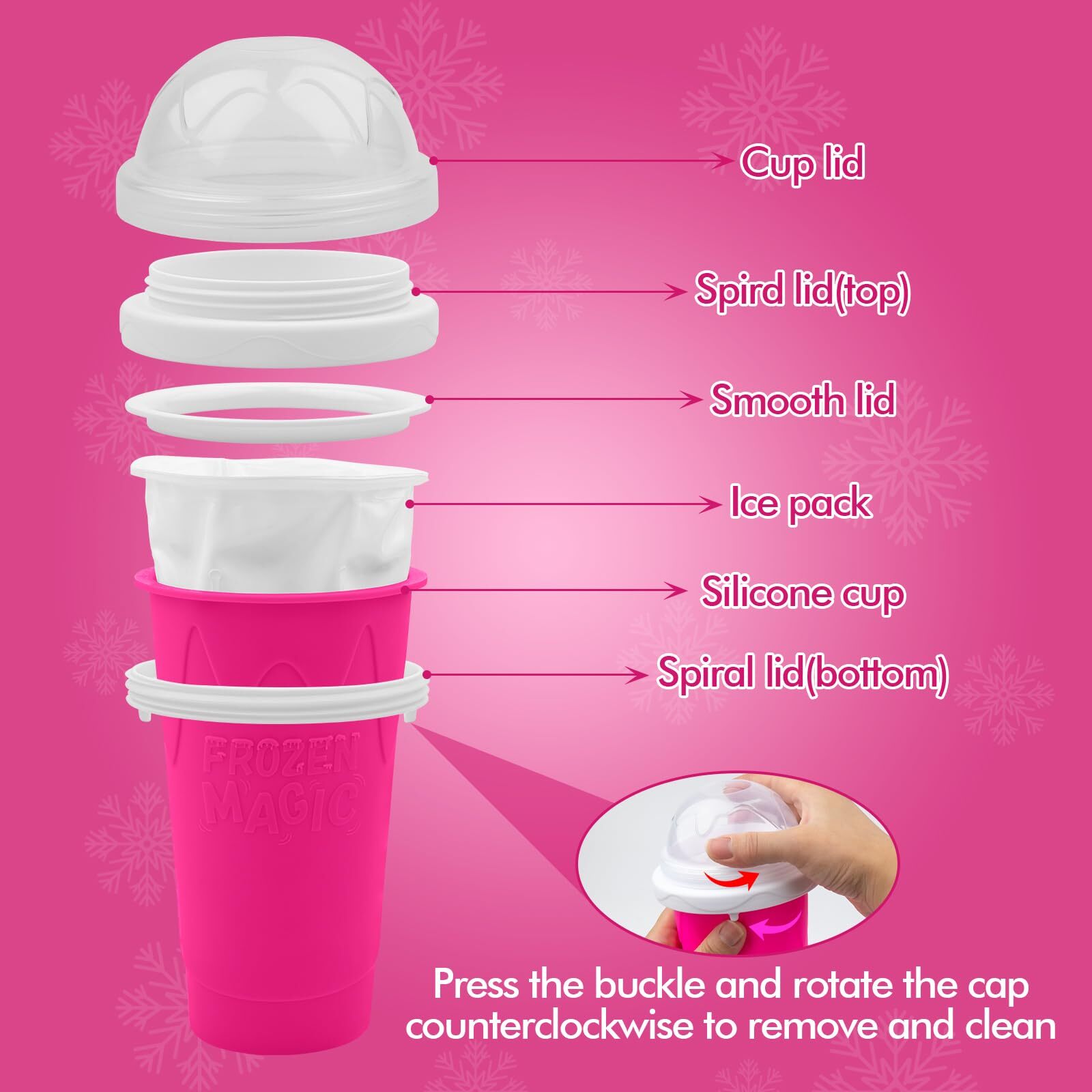 Slushie Maker Cup - Magic Quick Frozen Smoothies Cup for Homemade Milk ...