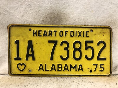 Vintage 1975 Alabama License Plate | eBay