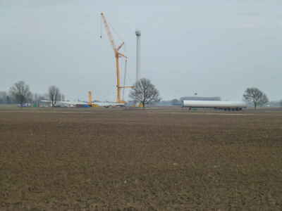 Photo 6x4 Coldham wind farm expansion Another turbine being built on ...
