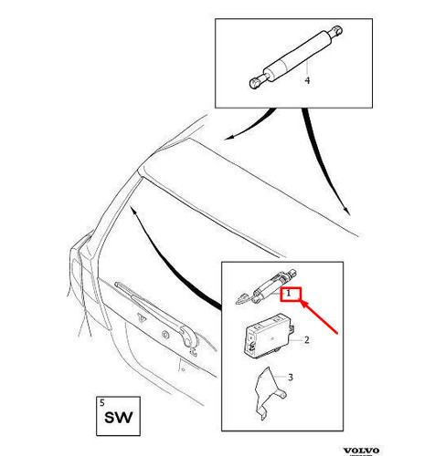 Volvo V70 2010 Tailgate strut 31457823 GAL2480 for sale online | eBay