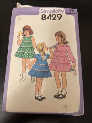 Simplicity Pattern 8429 Girl's Dress Ruffled Skirts 3 Styles Size 6 ...