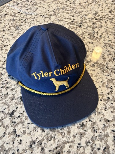 Tyler Childers Send In The Hounds Tour SnapBack Blue Hat Gold Trim Rope ...