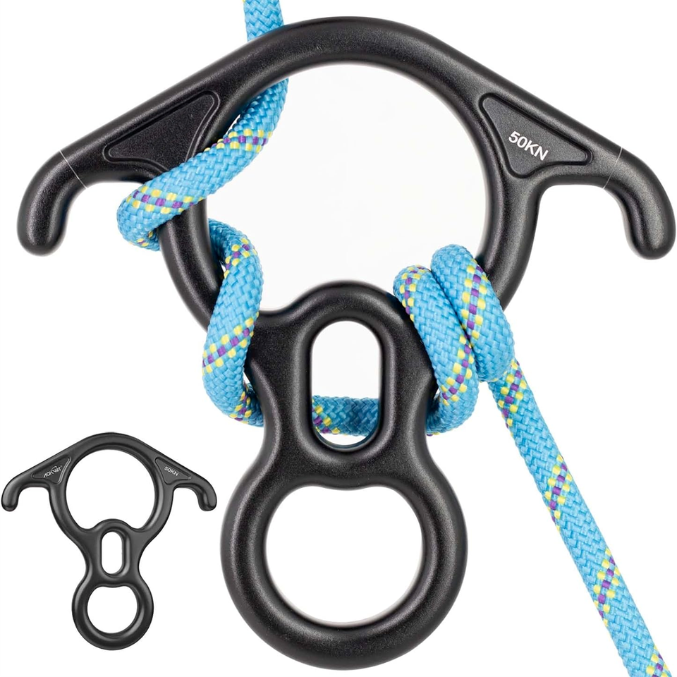 50KN Climbing Descender Large Bent-Ear Belaying & Rappelling Gear Belay ...