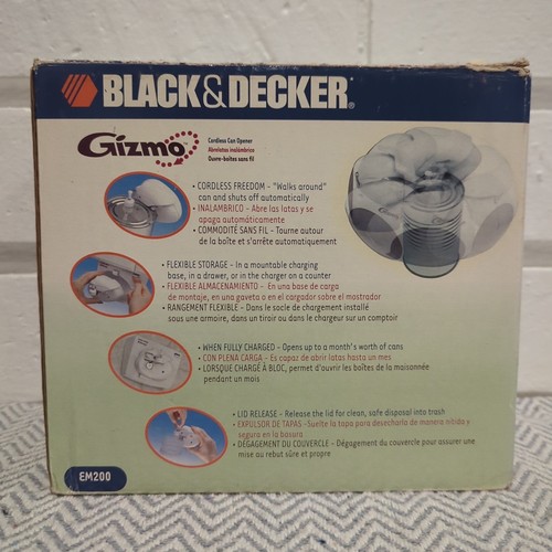 Black and Decker Gizmo Can Opener EM200 Spacesaver Cordless Under ...