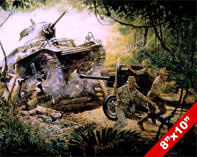 WWII US TANK BATTALION IN BATAAN PAINTING MILITARY HISTORY ART REAL ...