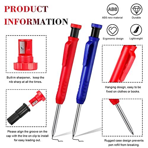 8 Pieces Carpenter Scriber Marking Kit Includes 4 Mechanical Carpenter ...