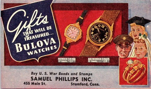 Bulova WATCHES, Samuel Phillips, STAMFORD, Connecticut Advertising ...