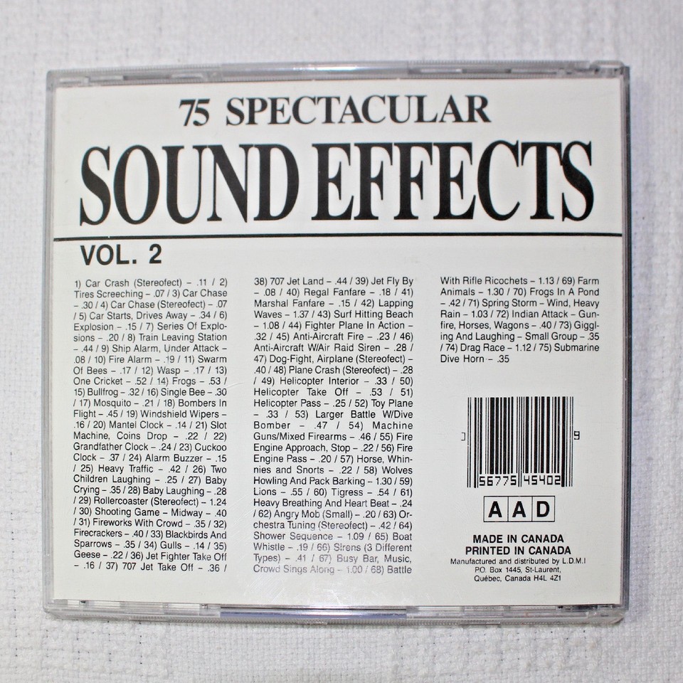 75 Spectacular Sound Effects Volume 2 CD Digital Mastering S-4540 Made ...