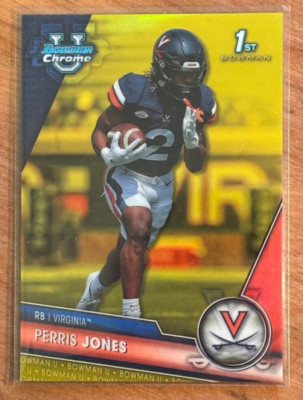 PERRIS JONES 2023 Bowman U Chrome University 1st #108 Yellow Refractor ...