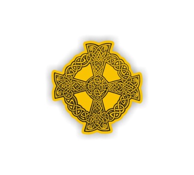 Cornish Yellow Celtic Cross Sticker 95mm x 95mm Decal Stickers Car Van ...