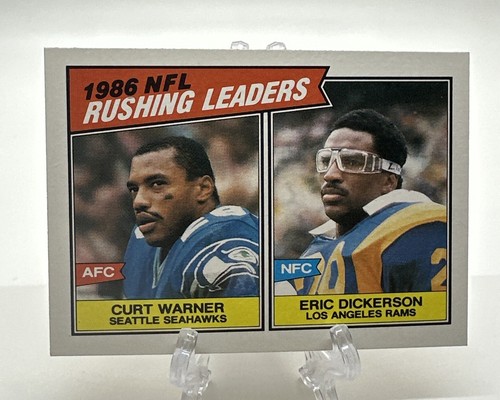 1987 Topps 1986 NFL Rushing Leaders #229 Eric Dickerson & Curt Warner ...