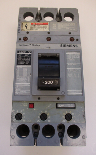 SIEMENS CIRCUIT BREAKER CAT NO: HFD63F250 200 AMP 3 POLES 600VAC | eBay