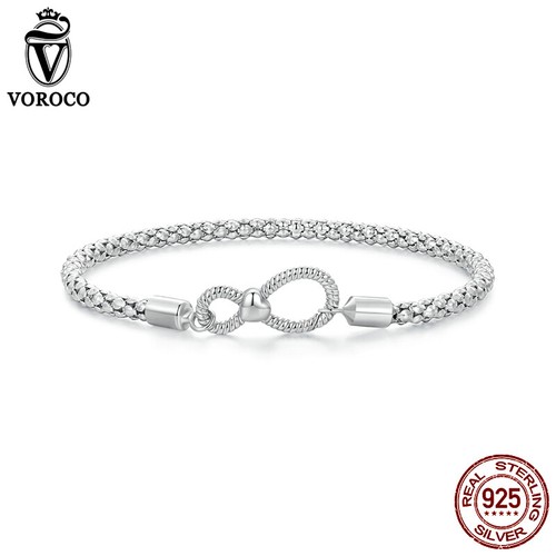 S925 Sterling Silver Infinity Foundation CZ Base Bracelet Jewelry Women ...