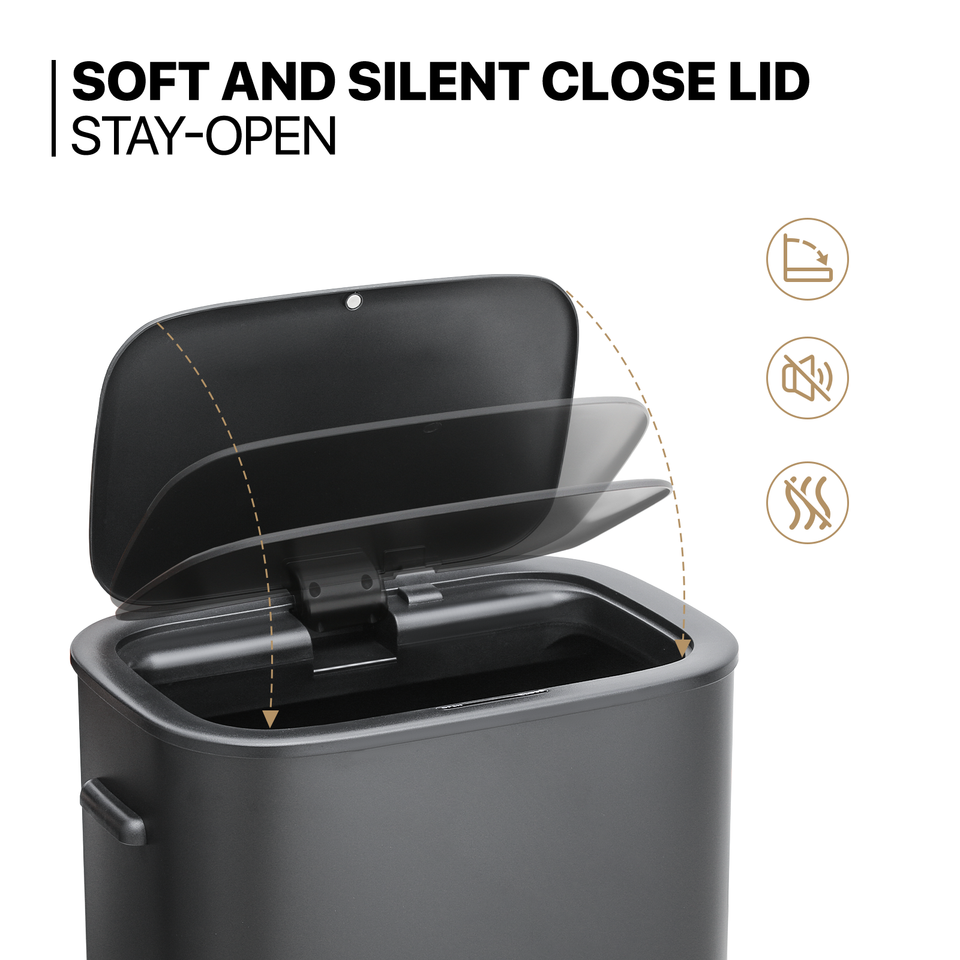 Motion Sensor Trash Can Touchless Automatic Dustbin Home Kitchen 55L ...