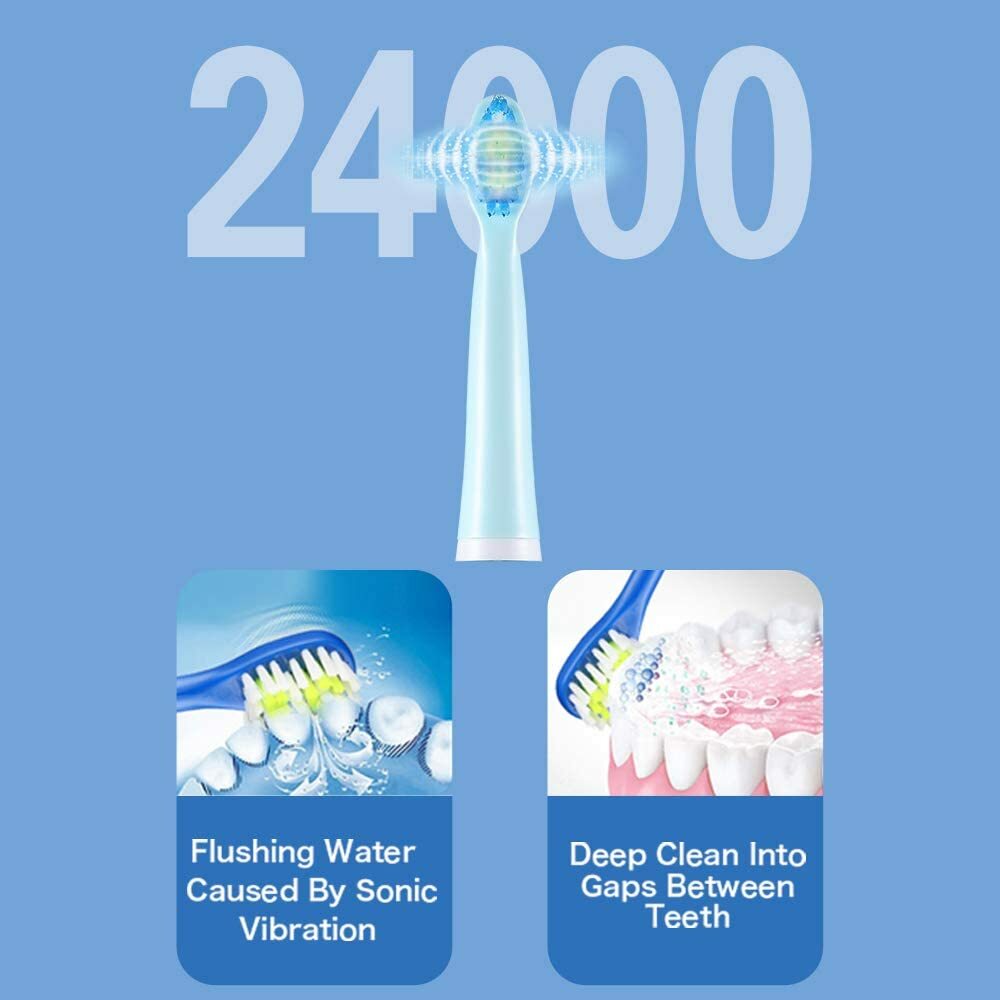 Mr.White Electric Toothbrush Kids Toothbrush 3 Modes Waterproof with 6 ...