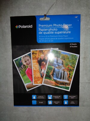 POLAROID PREMIUM PHOTO PAPER 8.5 X 11 GLOSS 9 mil 8 SHEETS **** | eBay