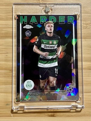 2024-25 Topps Chrome Sapphire UEFA Conrad Harder Rookie RC Black /10 | eBay