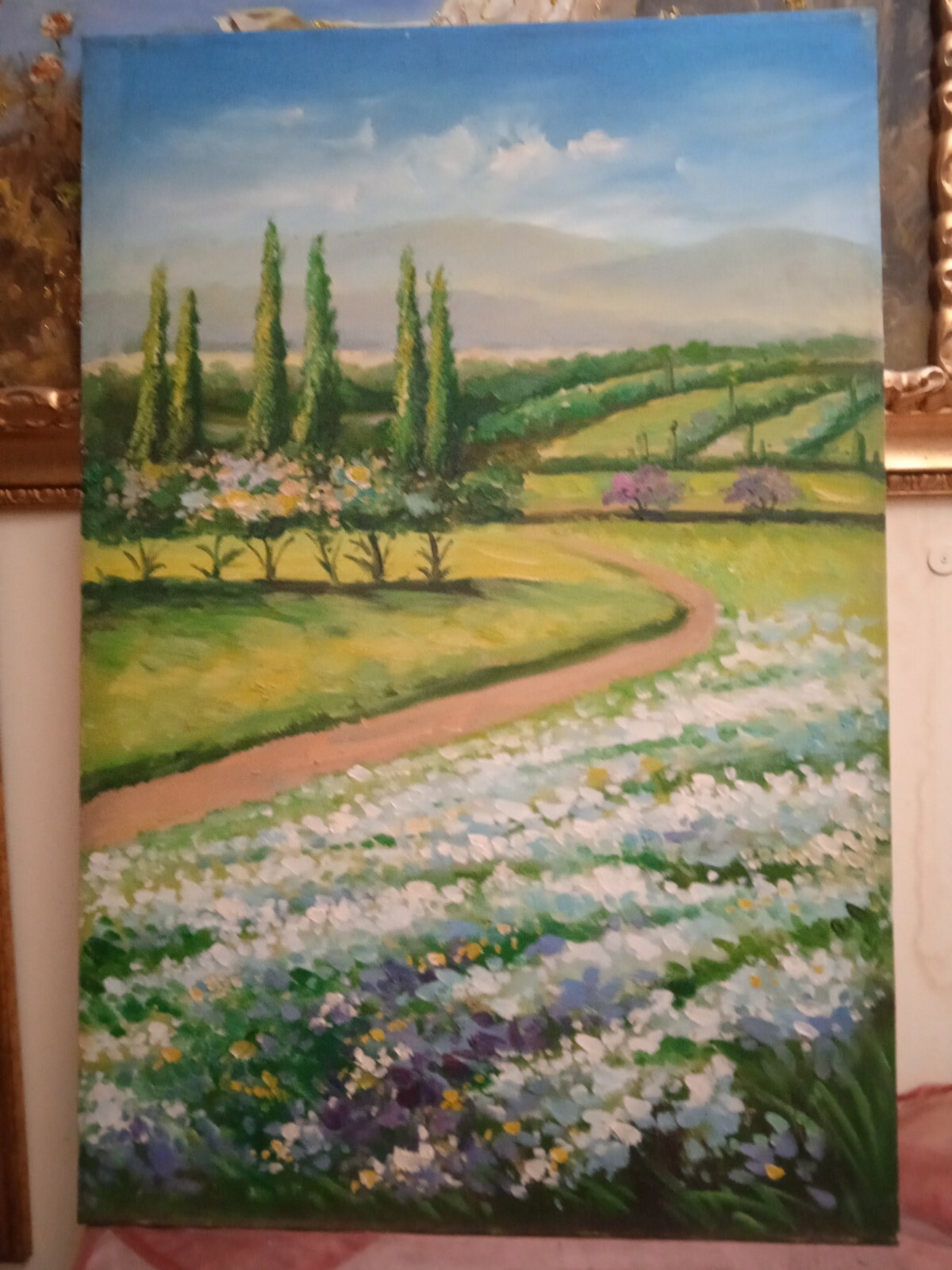 Square Landscape Painting Oil on Canvas 60x90 CM With Frame Unique ...