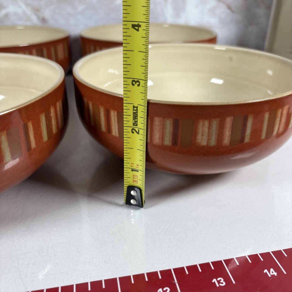 ENGLAND POTTERY DENBY FIRE STRIPES CEREAL BOWLS SET OF 4 | eBay