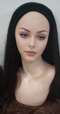 Human Hair Band Fall Wig Kosher Jewish Sheitel Shaitel Dark Brown ...