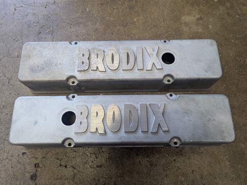 Brodix Logo Small Block Chevy Tall Aluminum Rocker Covers 302 327 350 ...