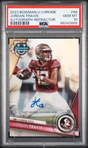 PSA 10 - JORDAN TRAVIS #/499 Auto - 2023 Bowman U Chrome Rookie ...