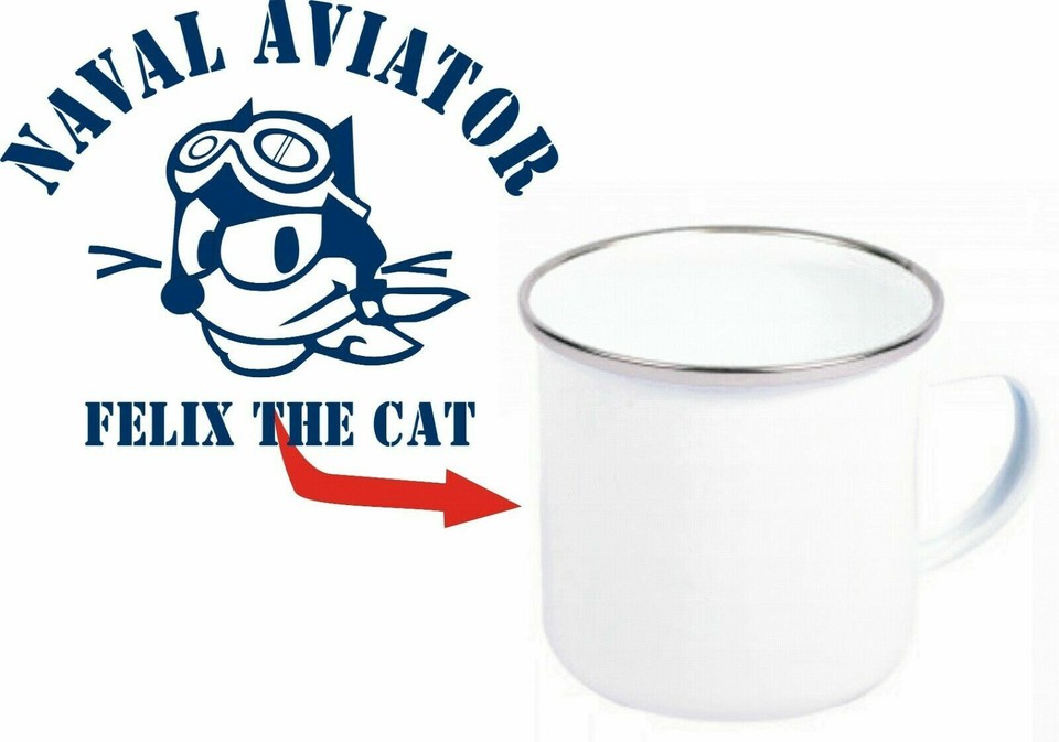 Naval Aviator Felix The Cat VF-31 Noi Army Enamel Coffee Mug | eBay