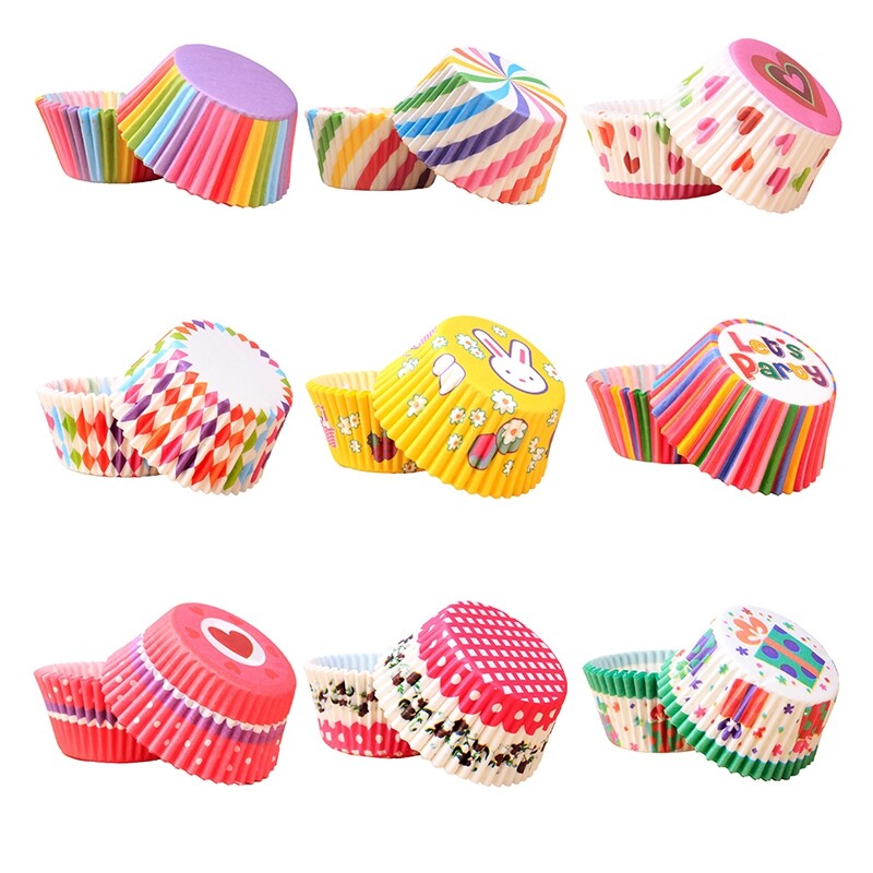 100PC Color Paper Cupcake Cases Baking Cups Muffin Wrappers Cases Muffin
