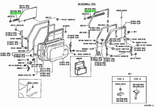 Toyota Genuine OEM Weatherstrip assy, front door glass, outer LH 68210 ...
