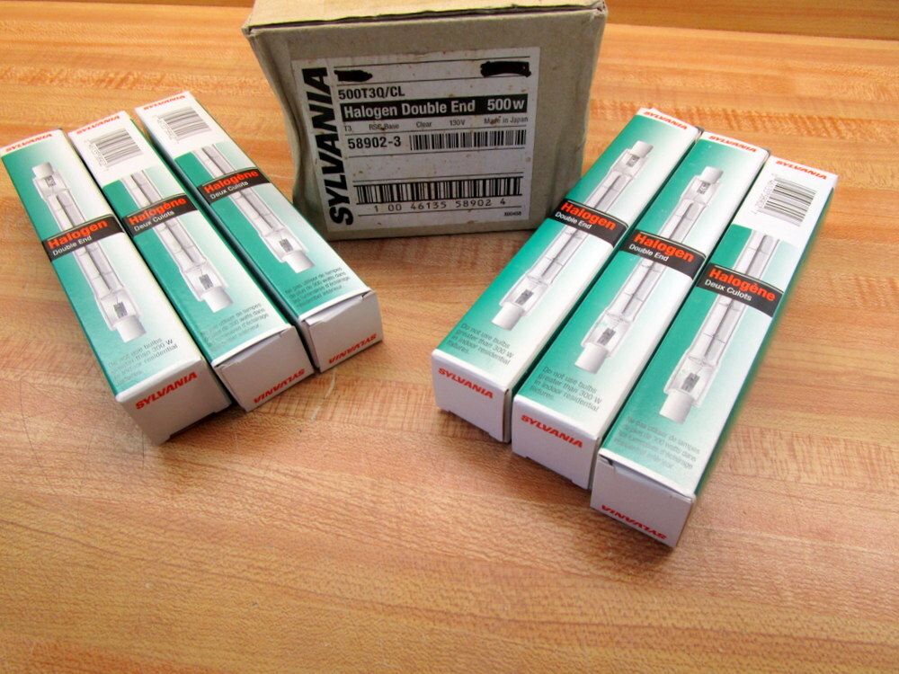 4 SYLVANIA 500t3q/cl Tungsten Halogen T3q Bulb 500w 130v for sale ...