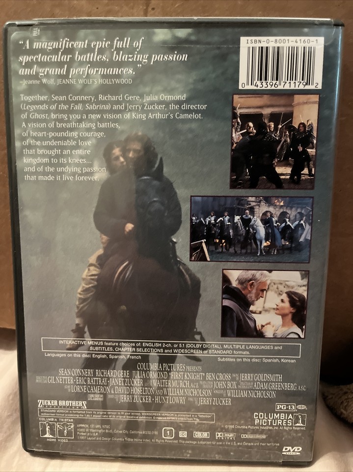 First Knight (DVD, 1995, WS) Sean Connery, Richard Gere, Julia Ormond w ...