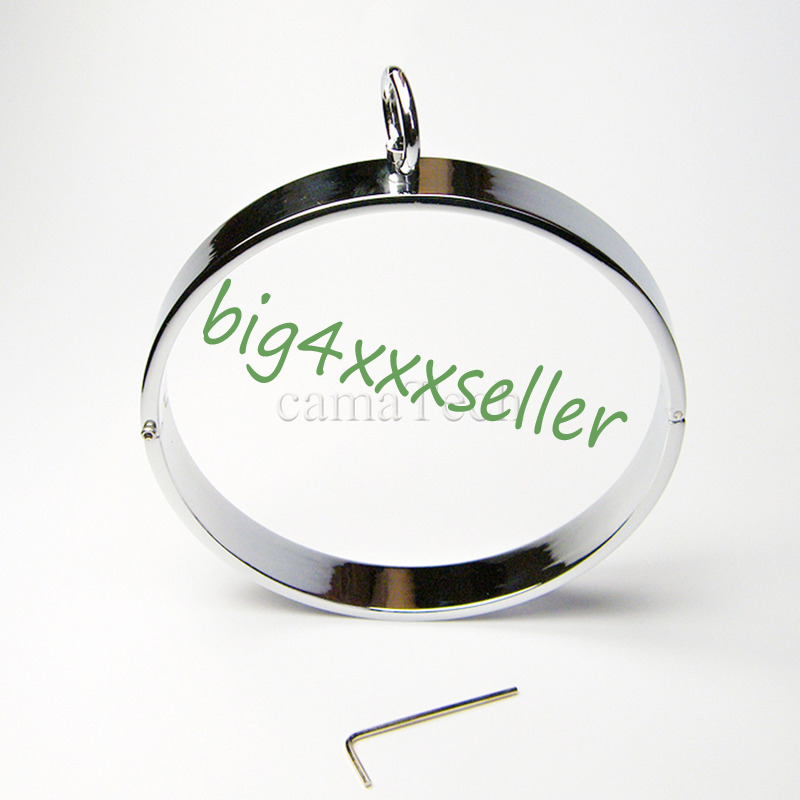 14CM Metal Locking Neck Collar Restraint Stainless Steel Bound Rings ...