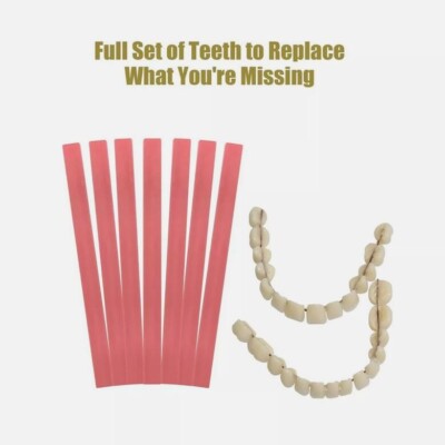 DIY Denture Kit Full set Dental Upper Lower False Teeth Kit For Repair ...
