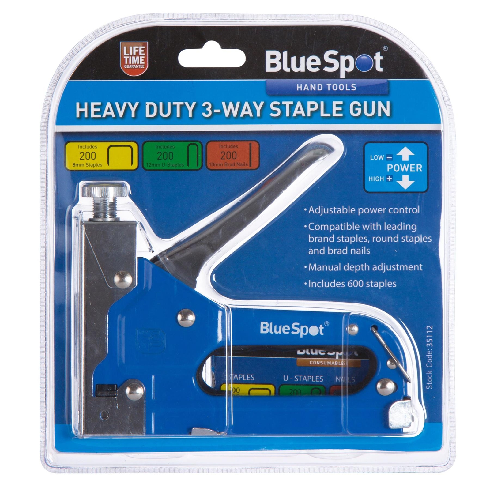 Heavy Duty BlueSpot 3 Way 35112 Stapler Staple Gun With Staples for ...