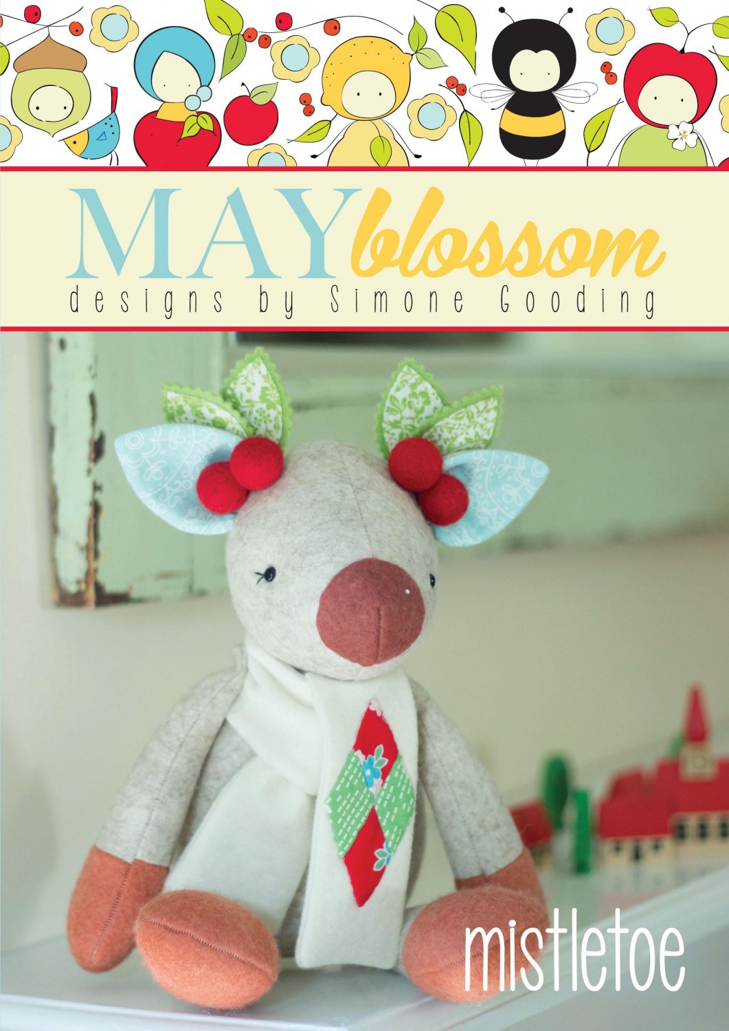 Mistletoe Deer Wool Felt Animal Pattern ~ May Blossom children ...