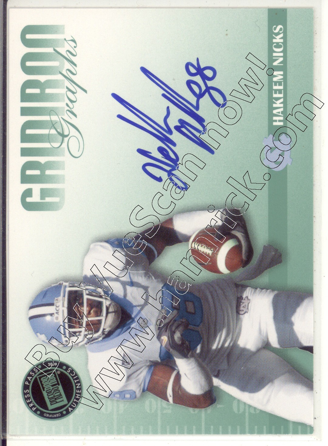 hakeem nicks rookie rc draft auto autograph carolina tar heels unc ...