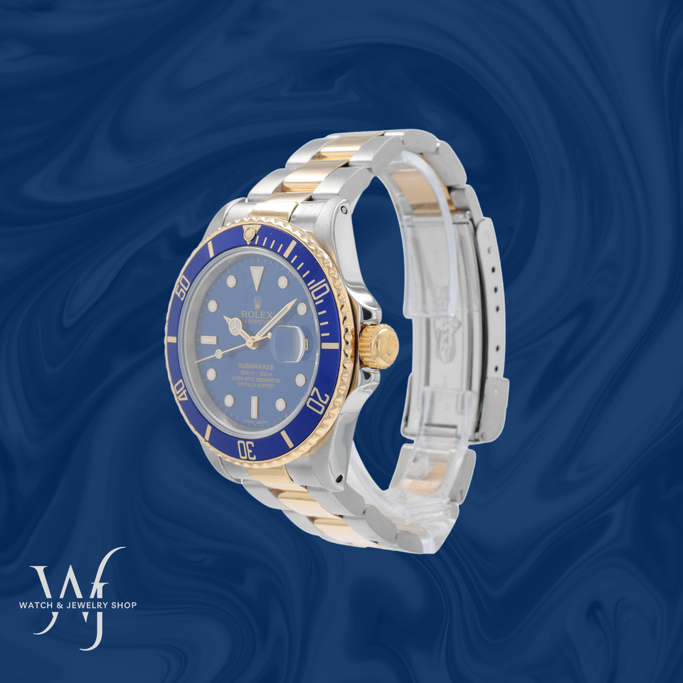 Rolex Submariner Two-Tone Blue Dial & Insert Rotating Bezel Oyster ...