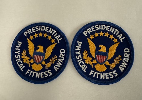 2 Presidential Physical Fitness Award Patches Diameter 3" Blue Gold ...