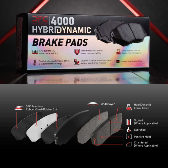 Dynamic Friction Company Front 4000 HybriDynamic Brake Pads 4000-0918 ...
