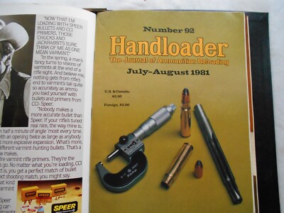 THE HANDLOADER Magazine-JULY,1981 NUMBER 92 | eBay