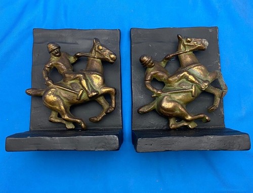 Bronze Bookends Art Deco Polo Player Gilt c1930s Pair | eBay