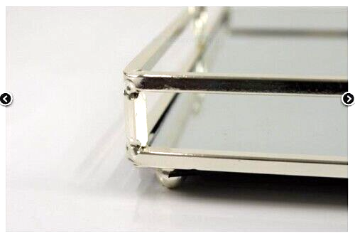 NEW SET OF 2 SILVER MIRROR TRAYS 45CM &40CM FOR VANITY DECOR SERVING ...